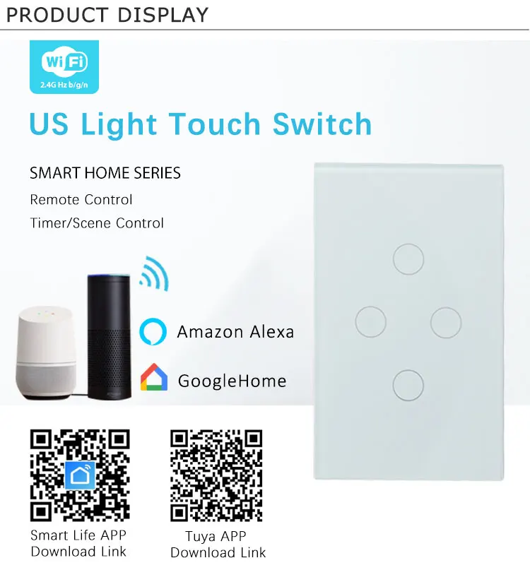 Tuya Smart Home Automation Wireless Wifi Remote Control 4 Gang 1 2 3 ...
