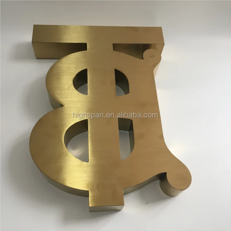 Light Weight Self Adhesive Metal Letter Polished Sign Painted 3d ...