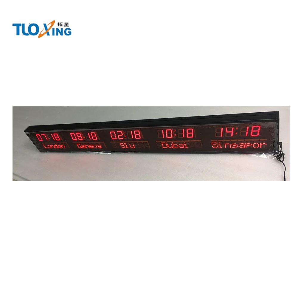 Led Digital World Time Wall Clock Led Wall Clock Hotel Zone Clock - Buy ...