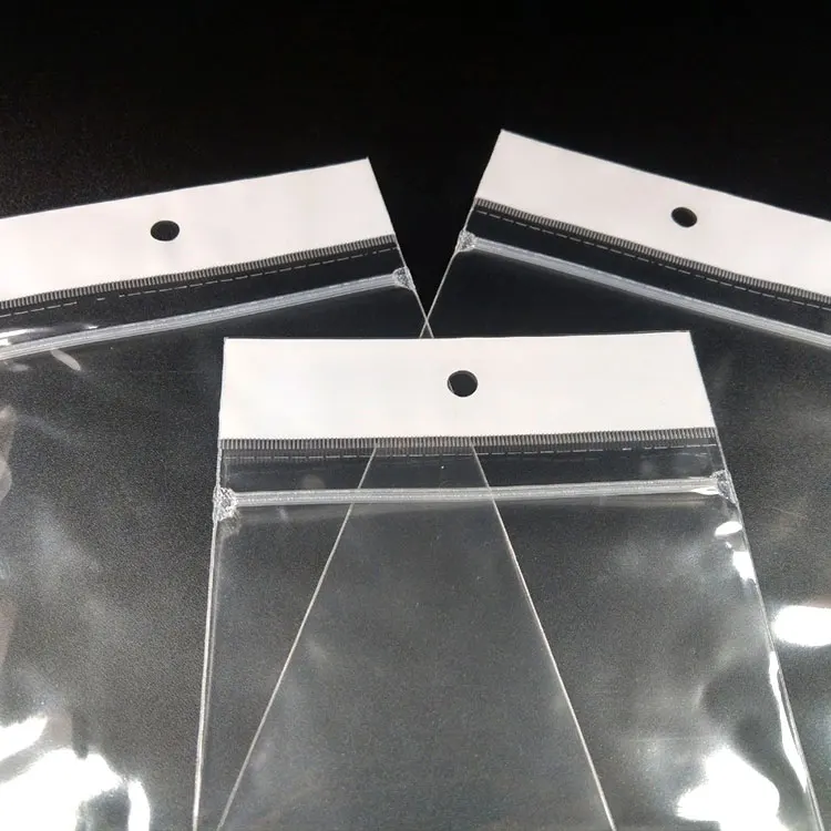 Heat Seal Transparent Color Opp Material Header Zip Bag For Sale - Buy ...