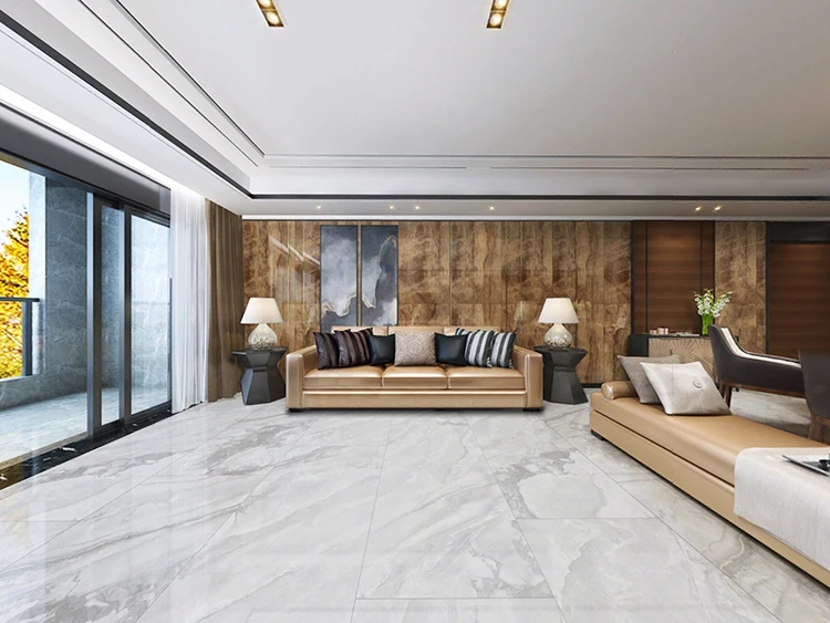Simple Style Light Grey Marble Look Glazed Floor Tile - Buy Light Grey ...