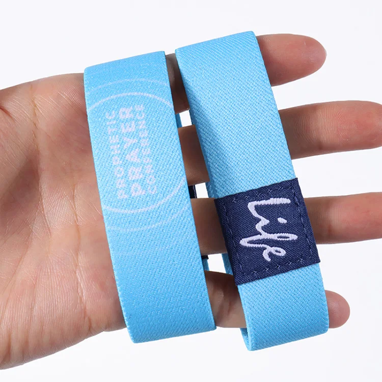 Custom Polyester Elastic Fabric Bracelet Wristband - Buy Elastic Fabric ...