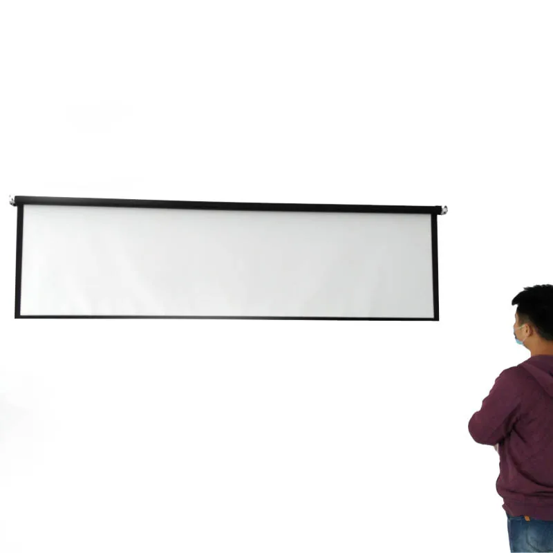 Manual Pull down Projection Screen 100 Inch for Home Theater