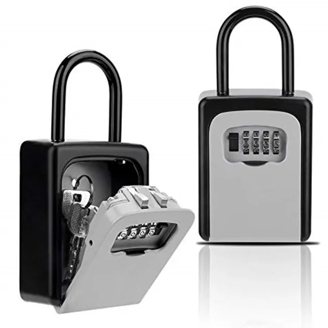 Secure External Lock Box for Key Storage - Padlock & Combination