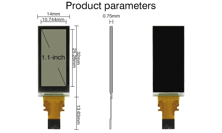 Custom 1.1inch Bar Lcd Screen 160*68 Transflective Monochrome Lcd ...