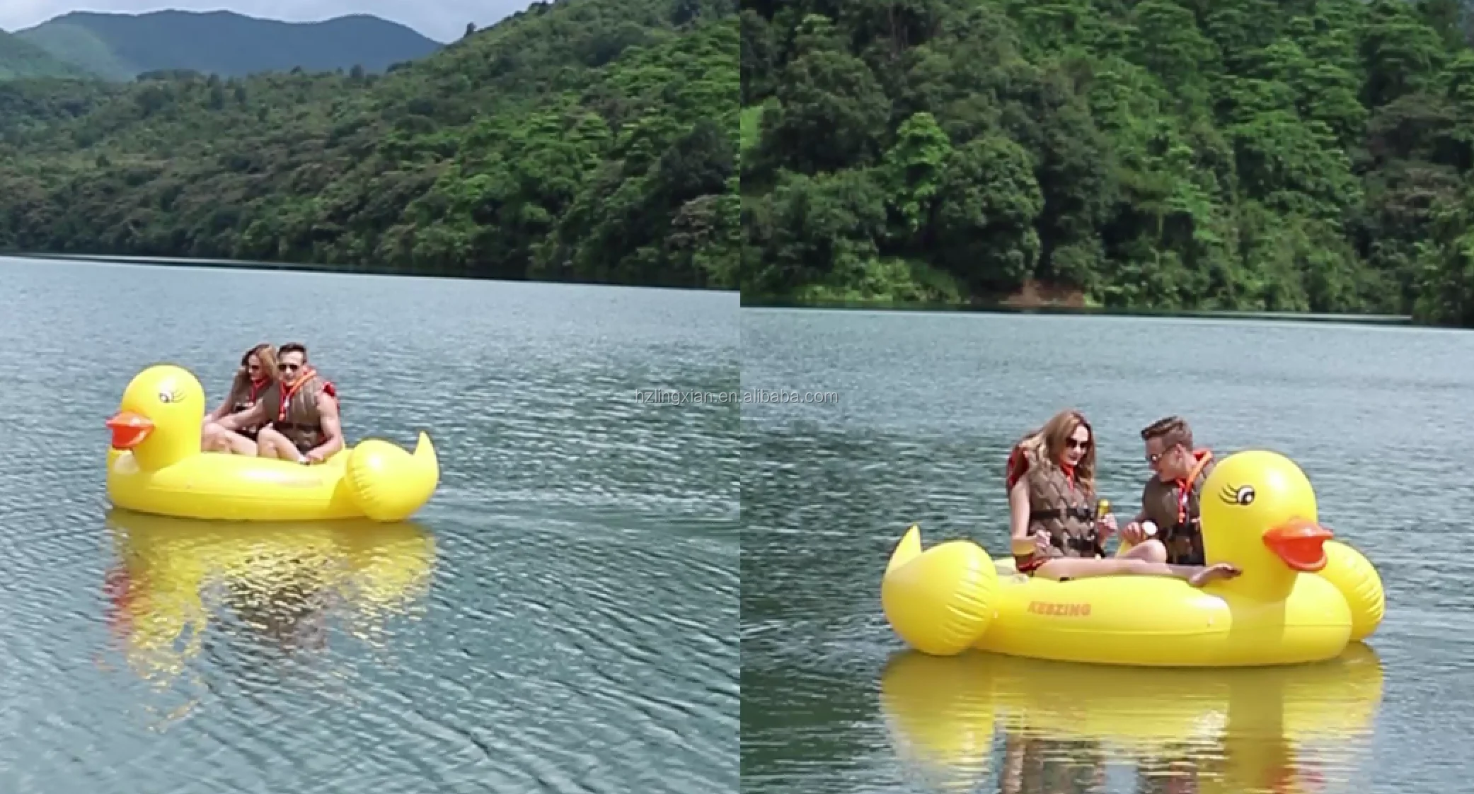 Electric Motorized Inflatable Swimming Pool Lounger Duck Pool Float ...