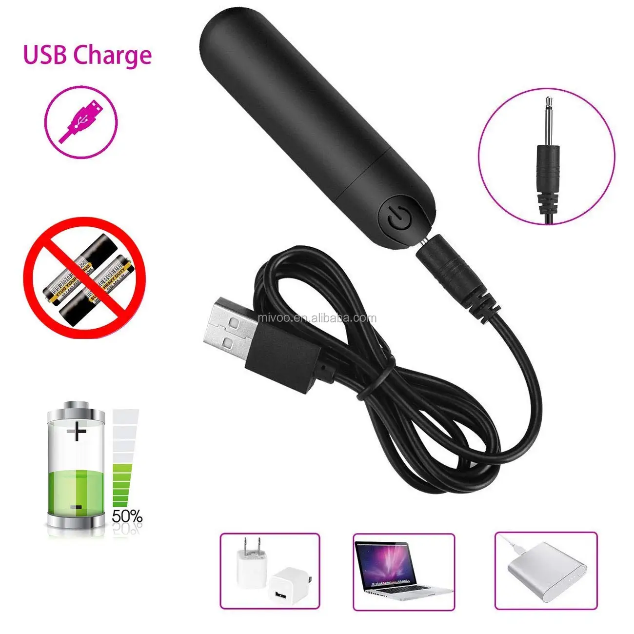 Bullet Vagistimulator Vibration Massager With 10 Speed For Travel ...