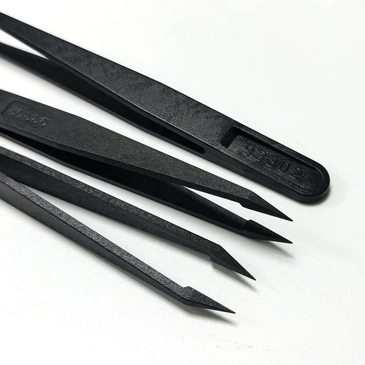 ALLESD Pointed Tip Conductive PP Cleanroom ESD Tweezers