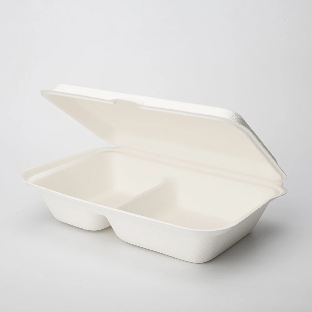 Biodegradable Pulp Molding Food Takeaway Packaging Clamshell Sugarcane ...