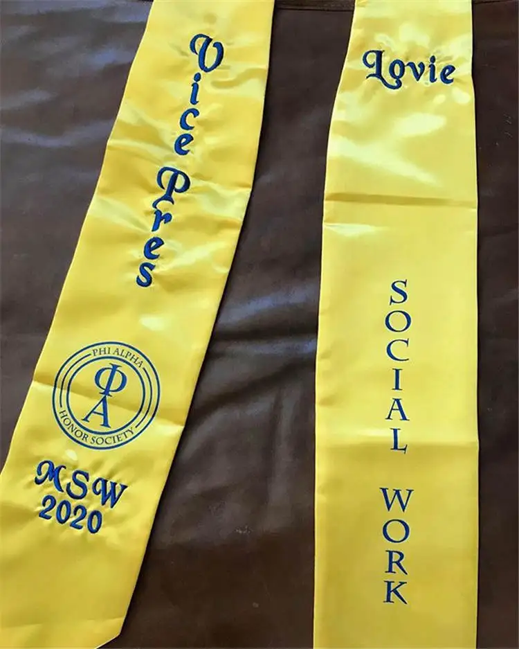 Wholesale 2020 Custom Graduation Sash - White Sublimation