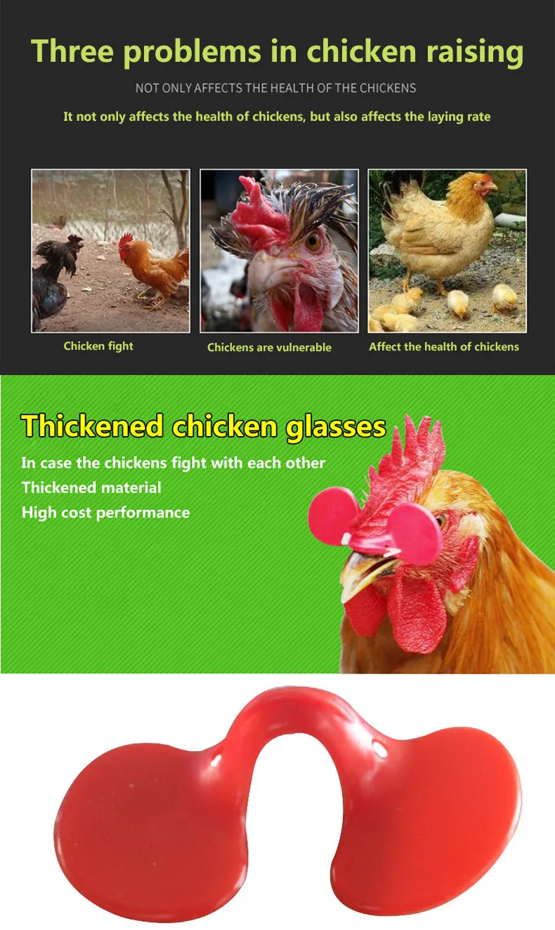 Anti Peck Poultry Product Chicken Eyes Protection Red Plastic Glasses ...