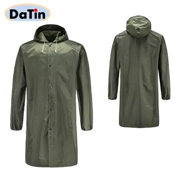 Army Green Military And Police Long Raincoat With Hood Rainwear Ponchos ...