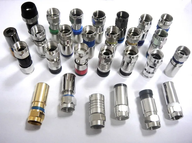 PCT-TRS-6LMG Universal RG6 Coaxial Locking Compression Connector - 100PCS