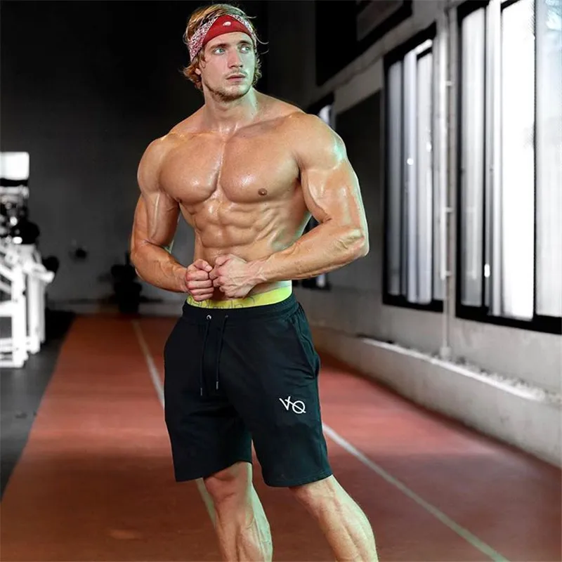 Mens Gym Cotton Shorts Run Jogging Sports Fitness Bodybuilding ...