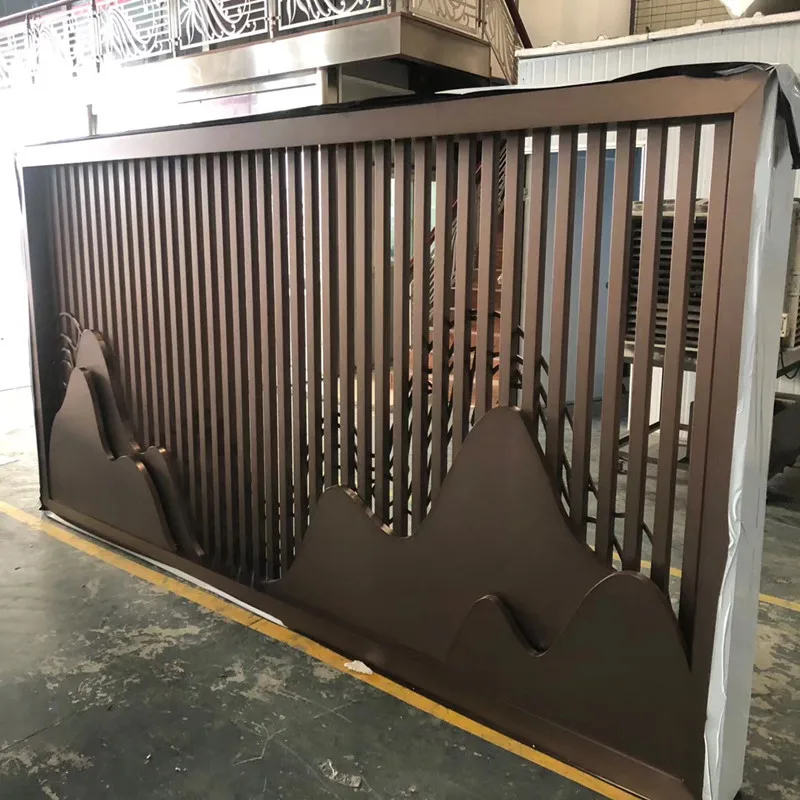 Lobby Antique Copper Stainless Steel Partition Wall Dubai Room Divider ...
