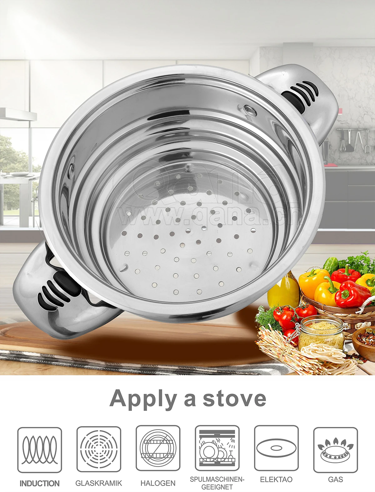 Induction Stainless Steel Palm Restaurant Cookware Set