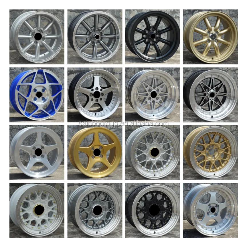 F80135 Sainbo Brand 16x8 16x9 4x100 4x114.3 5x100 5x112 Gold Hyper ...