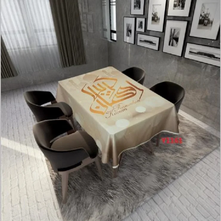 Stain Resistant Waterproof Table Cloth With Star And Moon Art Arabic ...