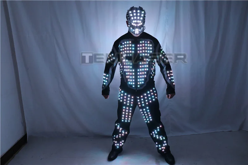 Digital LED Luminous Armor Light up Jacket Glowing Costumes Suit Bar ...