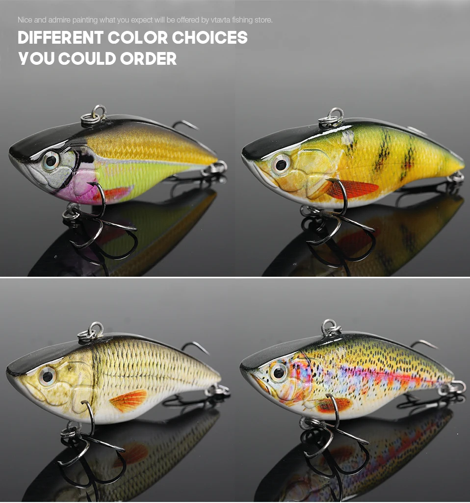 70mm 18g Double Hook Fishing Hard Bait - Saltwater Vib Lure