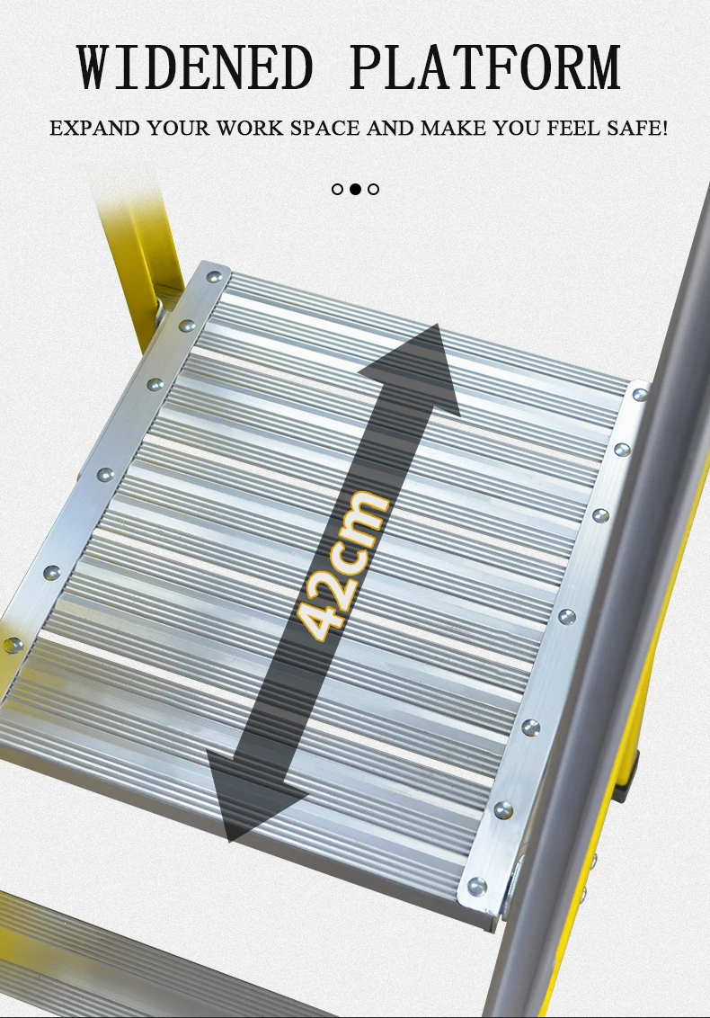 6 Feet Reach Height Fiberglass Podium Platform Ladder