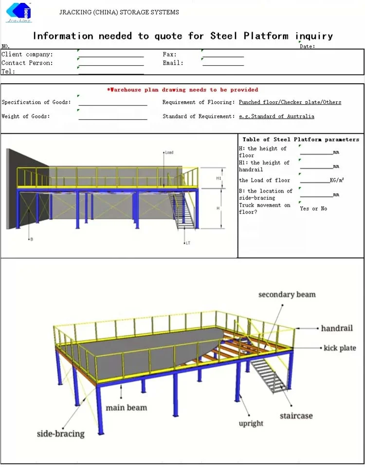 Bolted Steel Platform For Warehouse Storage With Lighting System - Buy ...