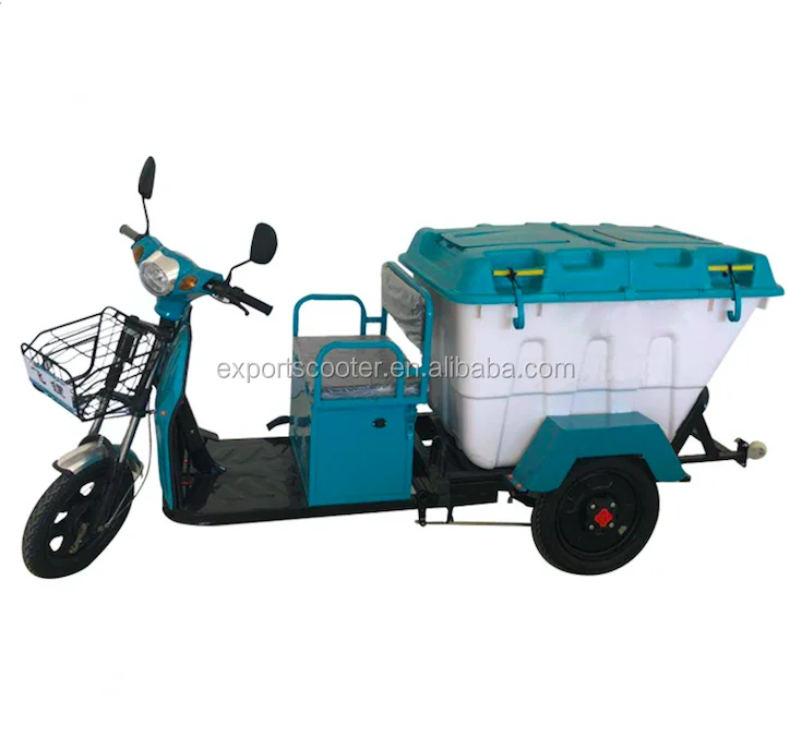 Garbage Truck Electric Three Wheel Trash Tricycle Trash 500w Electric ...