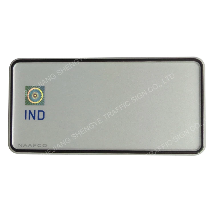 Blank Aluminium IND Plain Number License Plate Car Number Plate