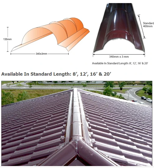 312 Ridge Capping Tile Making Machine Glazed Metal Roof Ridge Capping ...