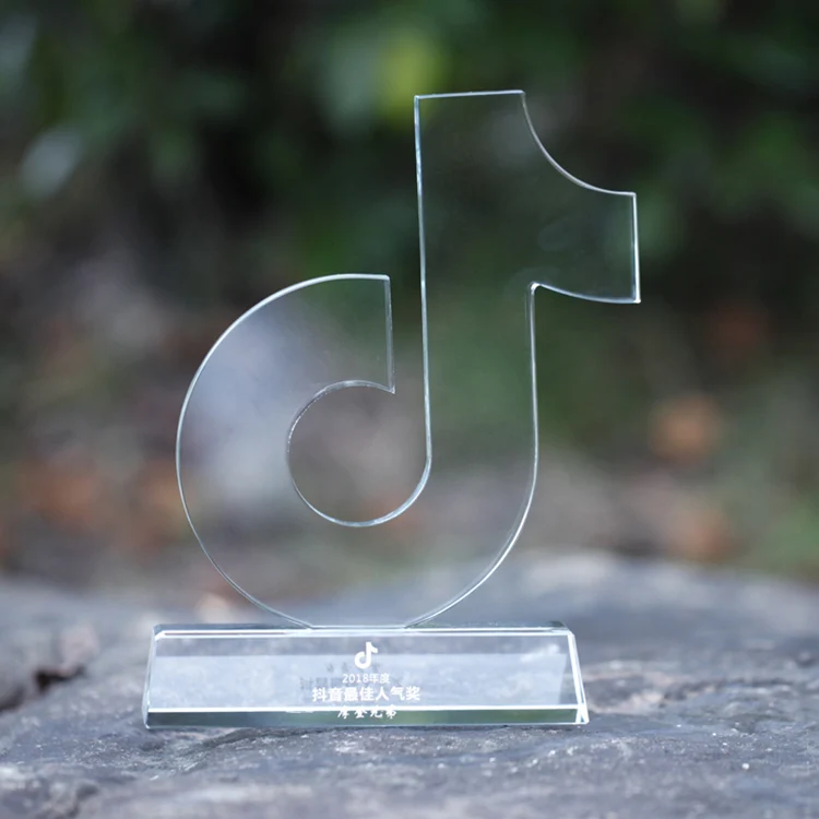 Promotional Custom Crystal Trophy Tik Tok Award For Best Gift - Buy ...