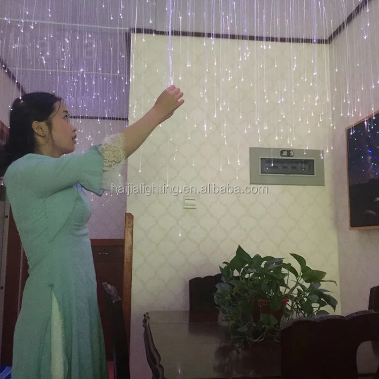 Vertical Drooping Sparkle And End Glow Fiber Optic Rope Chandelier ...