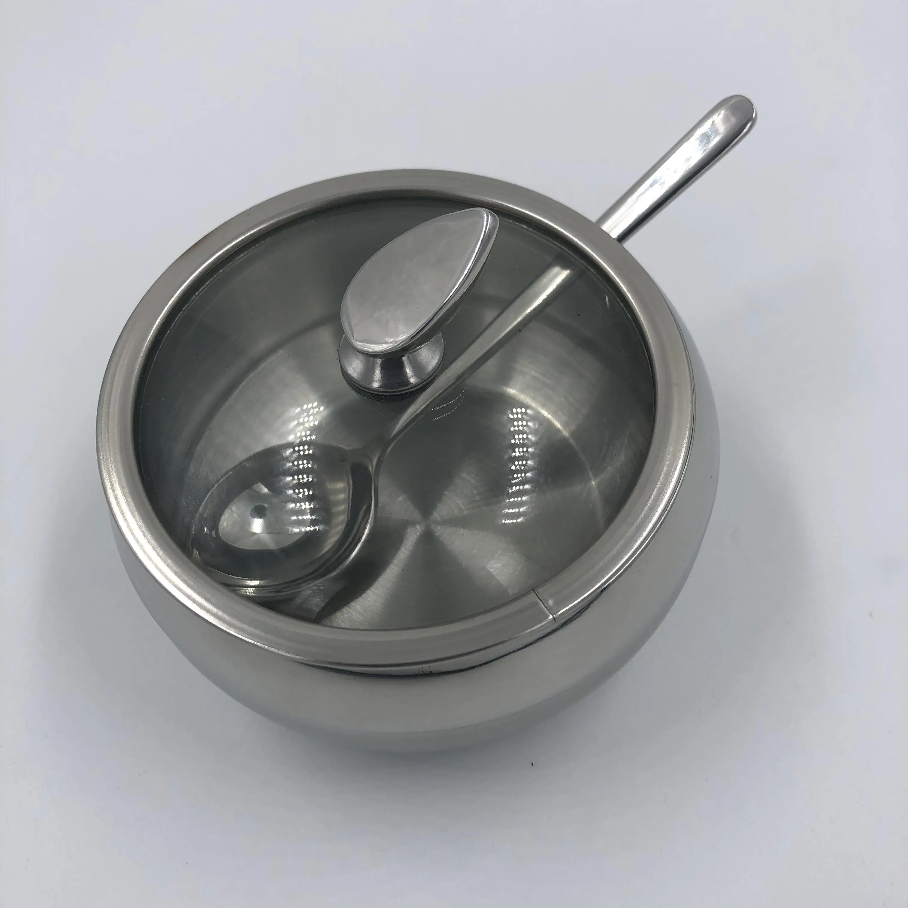 Factory Wholesale 700ml Stainless Steel Sugar Pot with Clear Lid ...