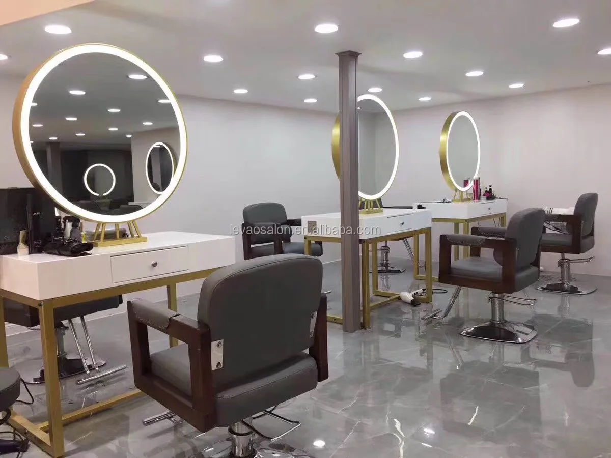 Gold Salon Led Round Mirror| Alibaba.com