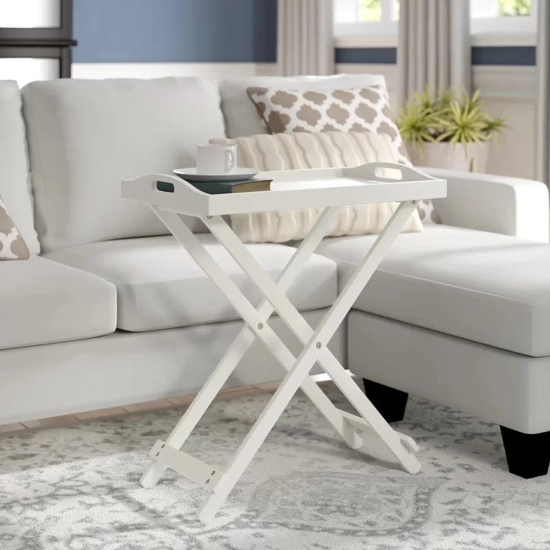 X-Frame Wooden Folding Bedside Serving Snack Table Wooden Bedside Table ...