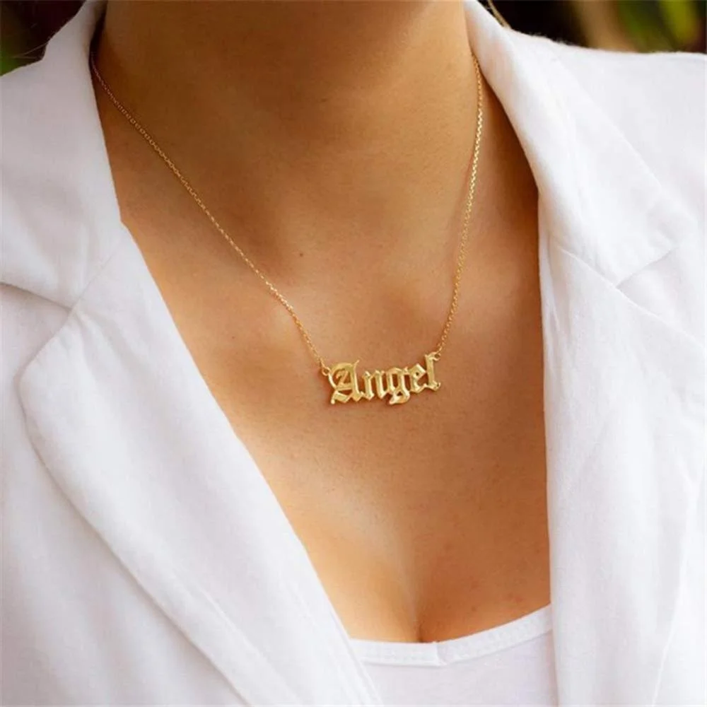 Name Necklace Personalized Sterling Silver Custom Nameplate Necklace