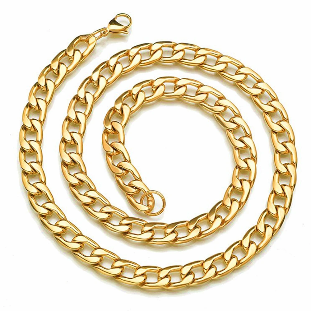 18k Gold Plated Stainless Steel 1:1 Nk Chain Necklace Hiphop Fashion ...