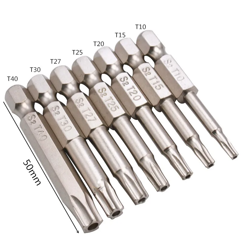 7pcs Star Bit Screwdriver Drill Bits Screw Driver Magnetic 1/4" Hex ...