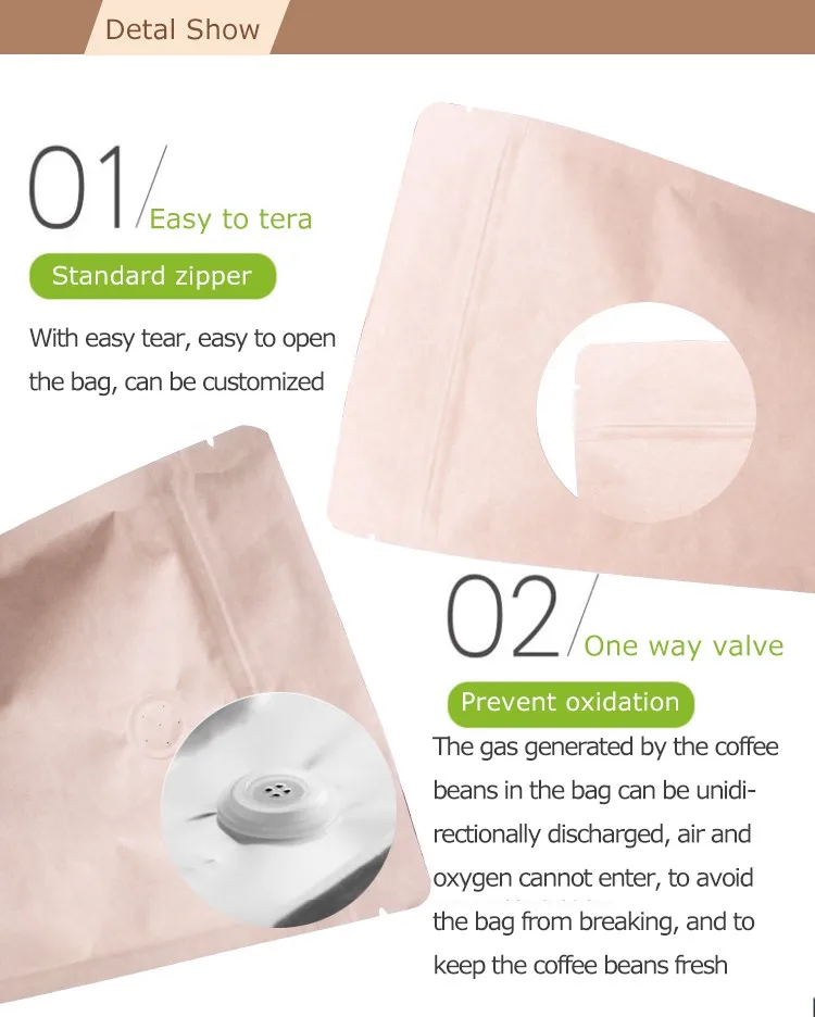 Wholesale 250g Food Zip Lock Laminating Aluminum Packaging Brown Pouch ...