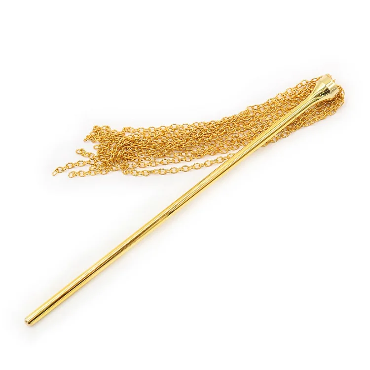 SM Feather Tickler Gold Chain Tease Tickler Crop for Adult Sex Play ...