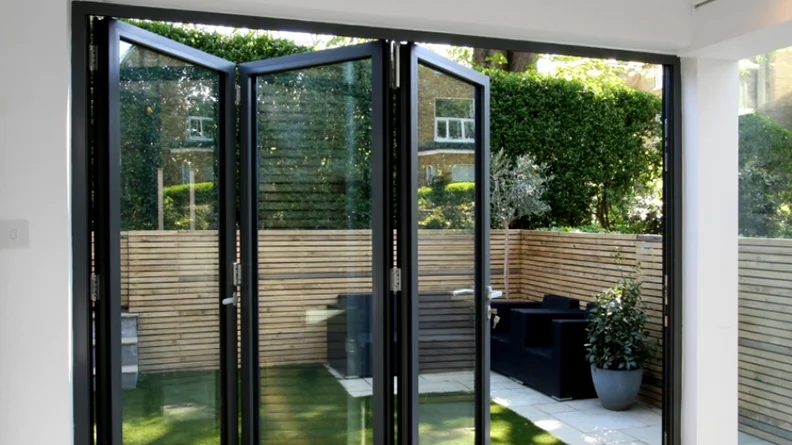 3 Panel Tri Fold Sliding Patio Door Exterior,Folding Glass Exterior ...