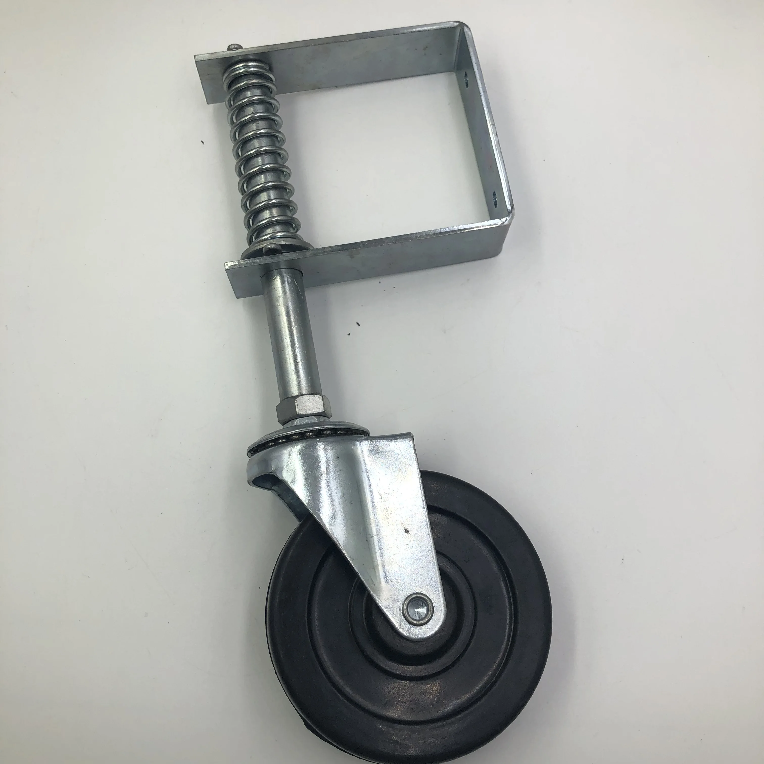 Rubber Spring-Loaded Gate Caster with Universal Mount 6 Inch Wheel ...