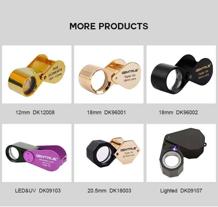 Professional 20.5mm Triplet 10x Diamond Magnifiers With Rubber Grip ...