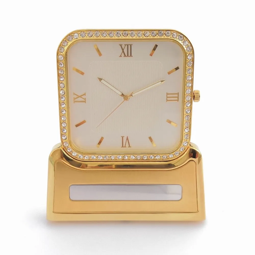 New Special Design Gold Plating Stone Decorative Table Watch Quartz ...