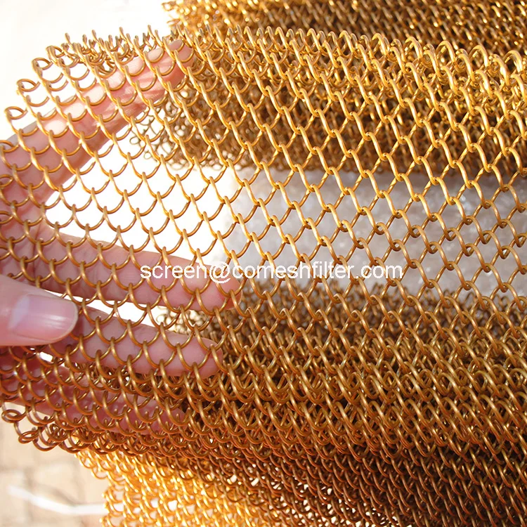 Coiled Wire Fabric Metal Mesh Curtain Metal Coil Drapery For Home Decor ...
