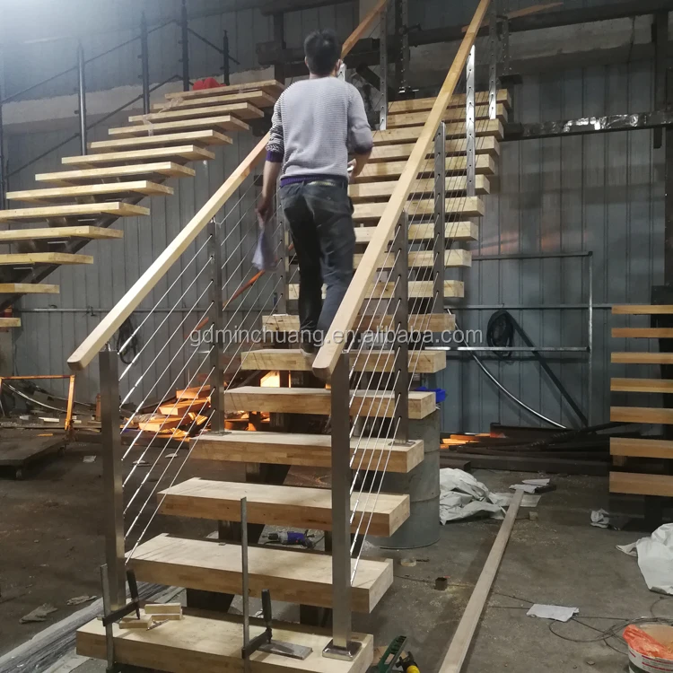 Double/mono Stringers Cable Staircase With Stainless Steel Square ...