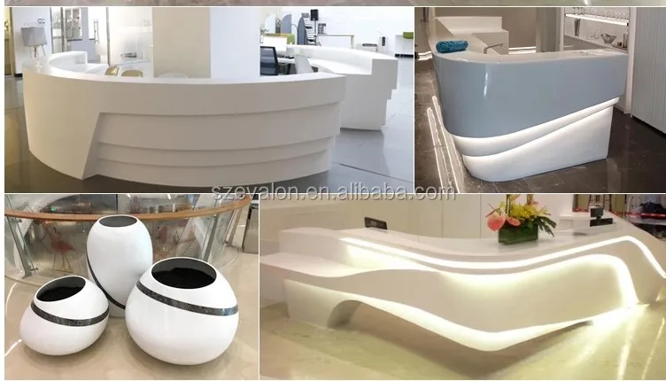 Carrara White Marble Reception Desk Table Front Counter Stainless Steel ...