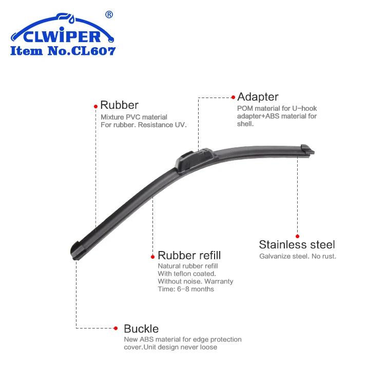 CLWIPER Wiper Blades - Universal Fit for Car Windshields