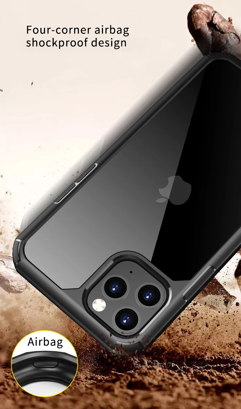 Luxury Airbag Shockproof Bumper Transparent Phone Case For Iphone 12 Xr ...