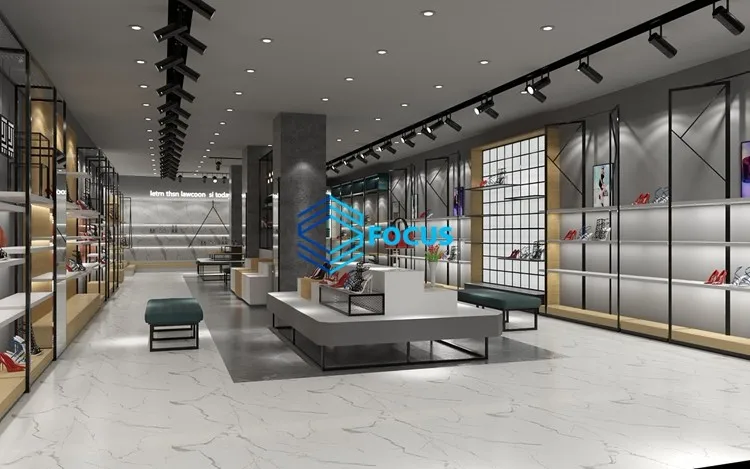 High End Footwear Showcase Showroom Free Shoe Shop Interior Decoration ...