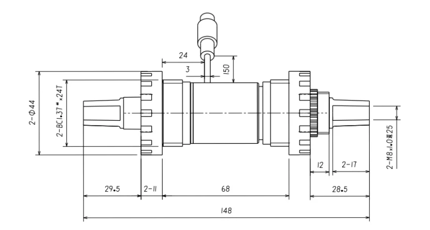 Torque Sensor BB68 for 250W 500w Electric Bikes - Smart & Durable